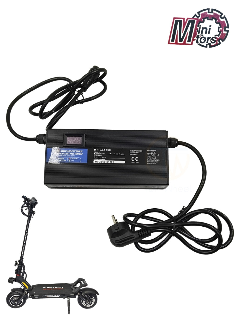 DUALTRON 66.4V 6.5A Quick Charger with Display (KN Port)(For 60V Scoot ...